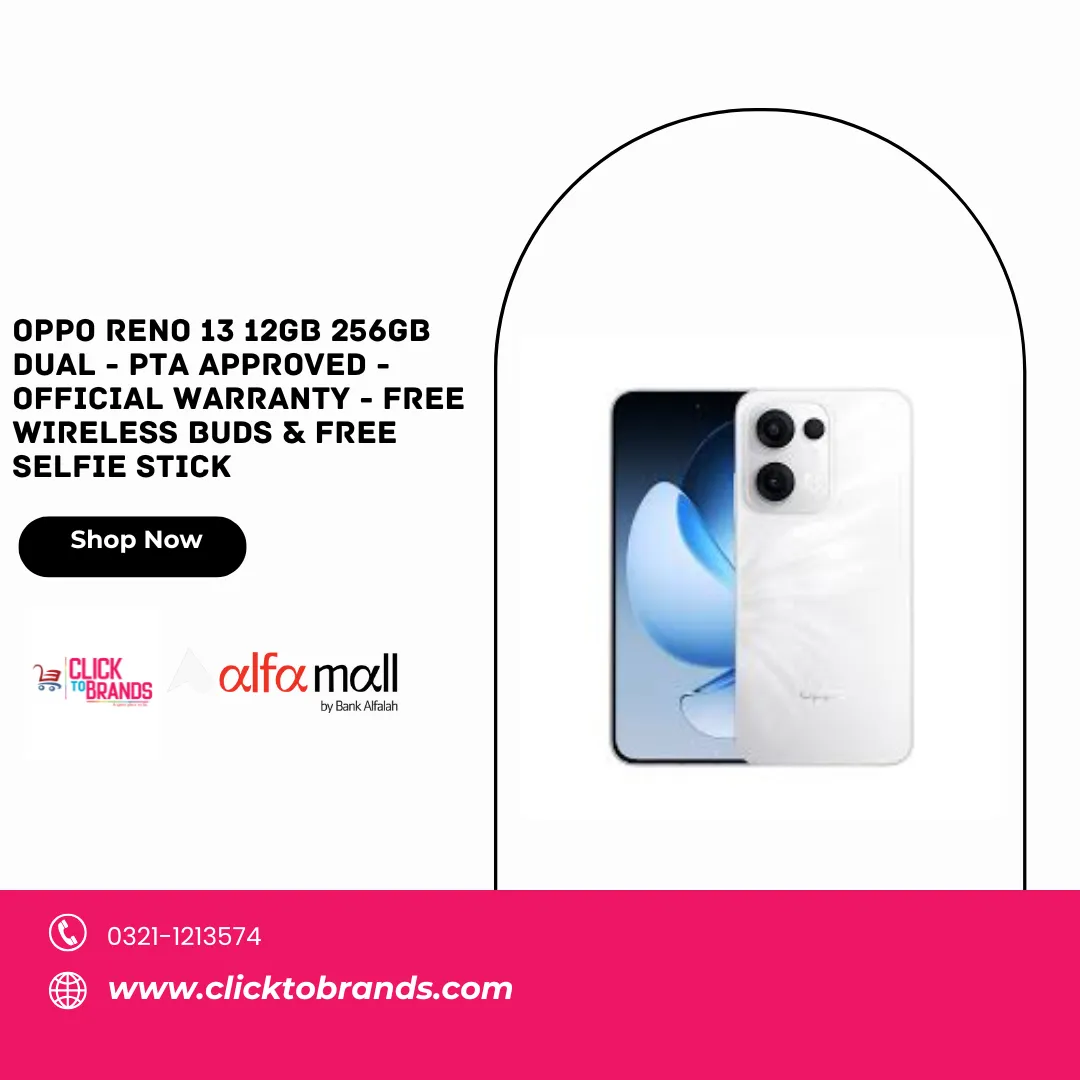 Oppo Reno 13 12GB 256GB Dual - PTA Approved - Official Warranty