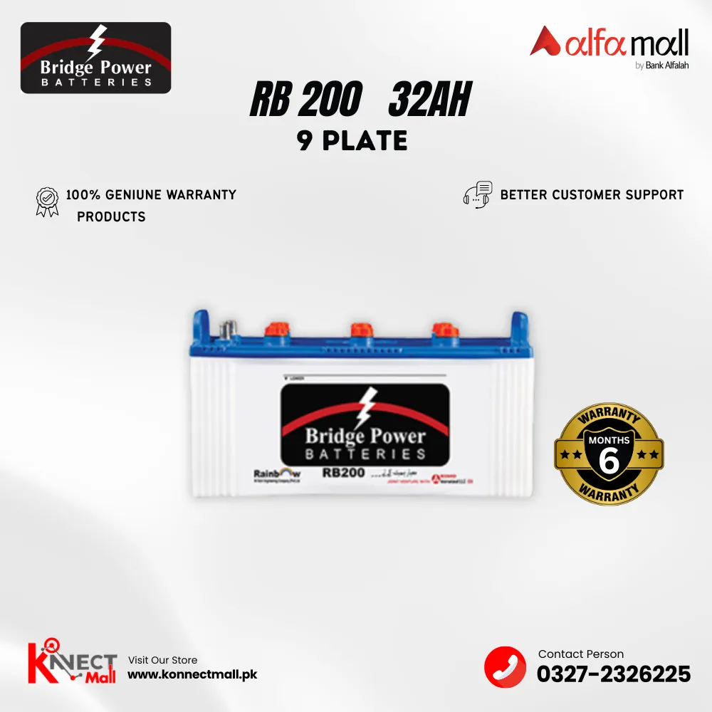 Bridge Power RB 200 32AH Battery -9 Plates Battery 06 months Warranty ...