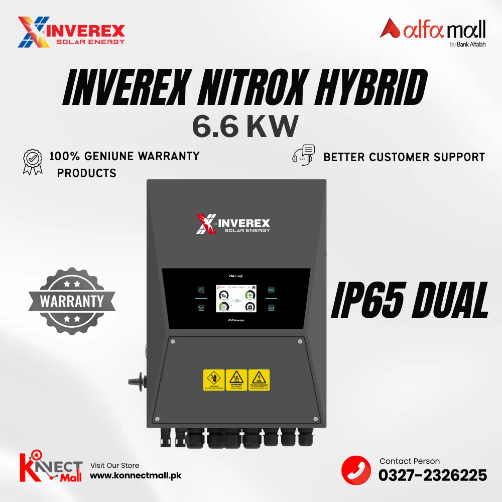 Inverex NitroX 6.6KW SP Hybrid IP65 Dual MPPT Solar Inverter Brand ...