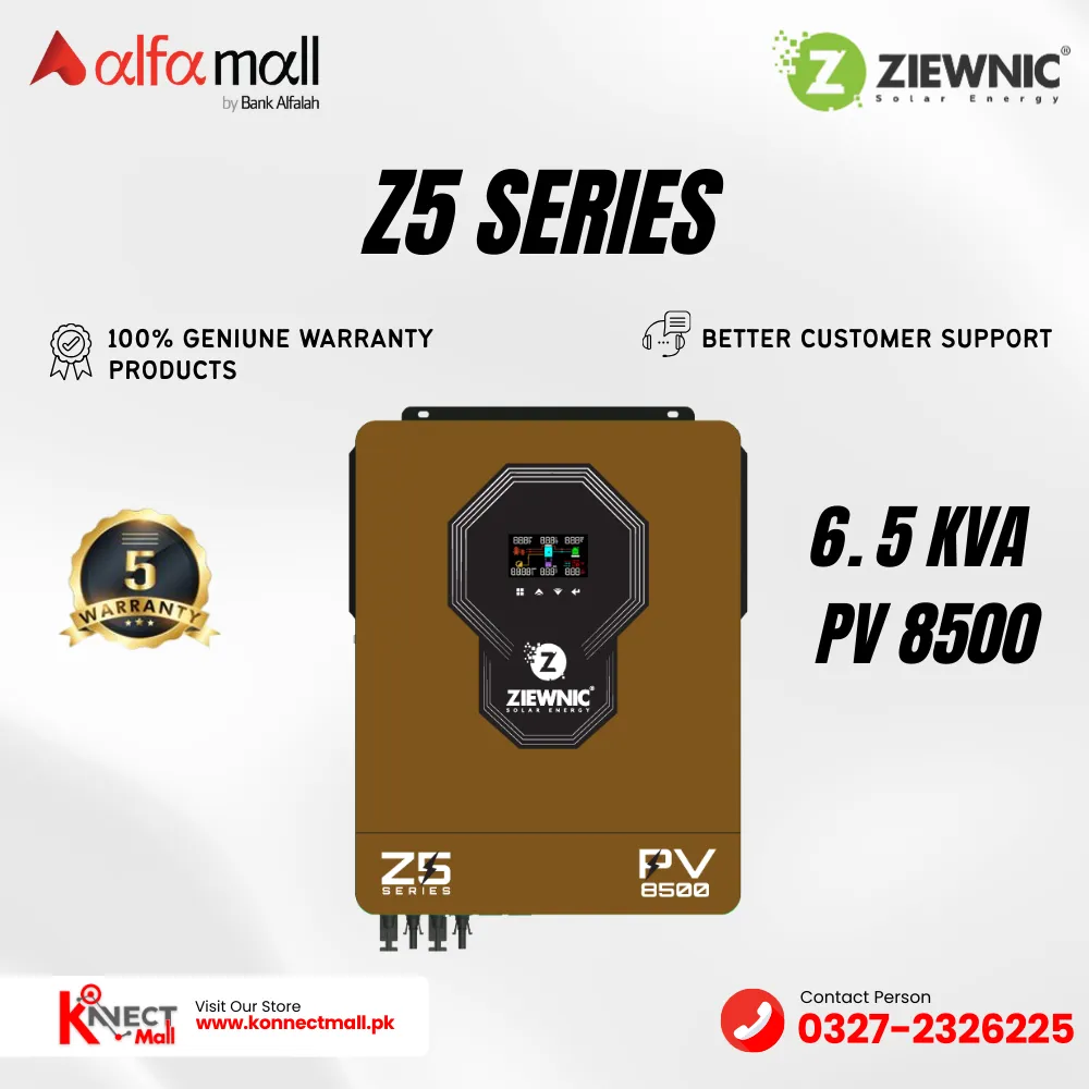 ZIEWNIC Z5 Series Hybrid Inverter 6.5 (KVA) 6G PV8500 /OFF/MKS/KS Solar ...