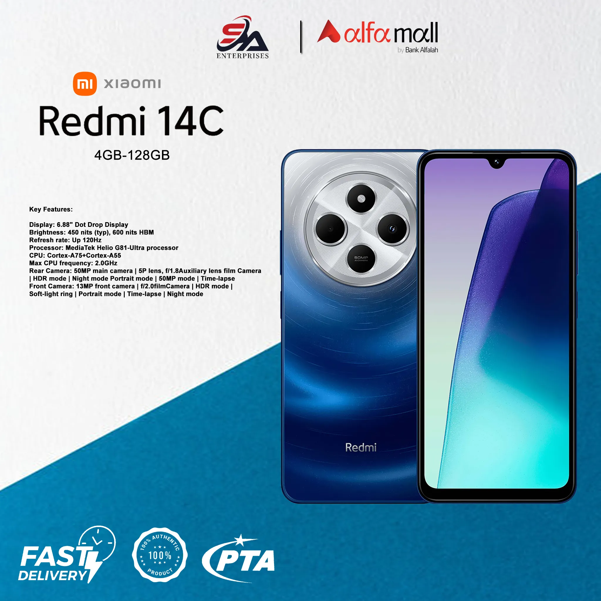 Xiaomi Redmi 14C 4GB-128GB Official Pta Approved With 1Year Official ...