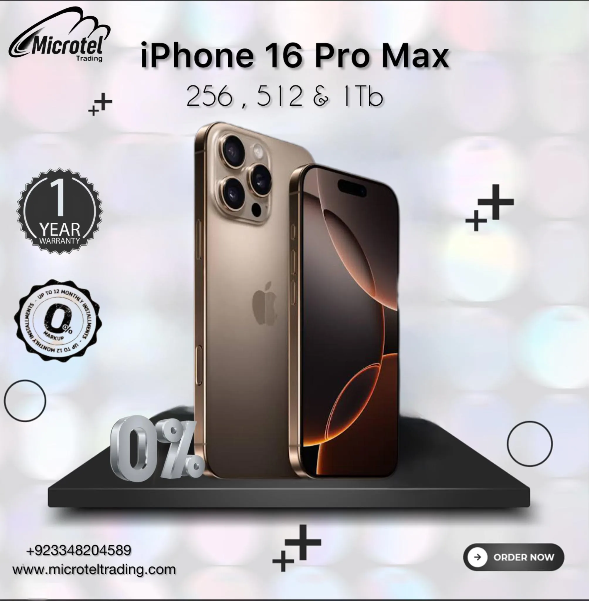 iPhone 16 Pro Max 128, 256 , 512 & 1Tb Official Pta Approved With 2Years Official Warranty 100% ...