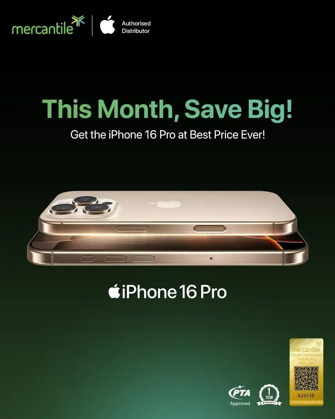 IPhone 16 Pro 256Gb Official Pta Approved With 2Years Official Warranty And Care +By Official ...