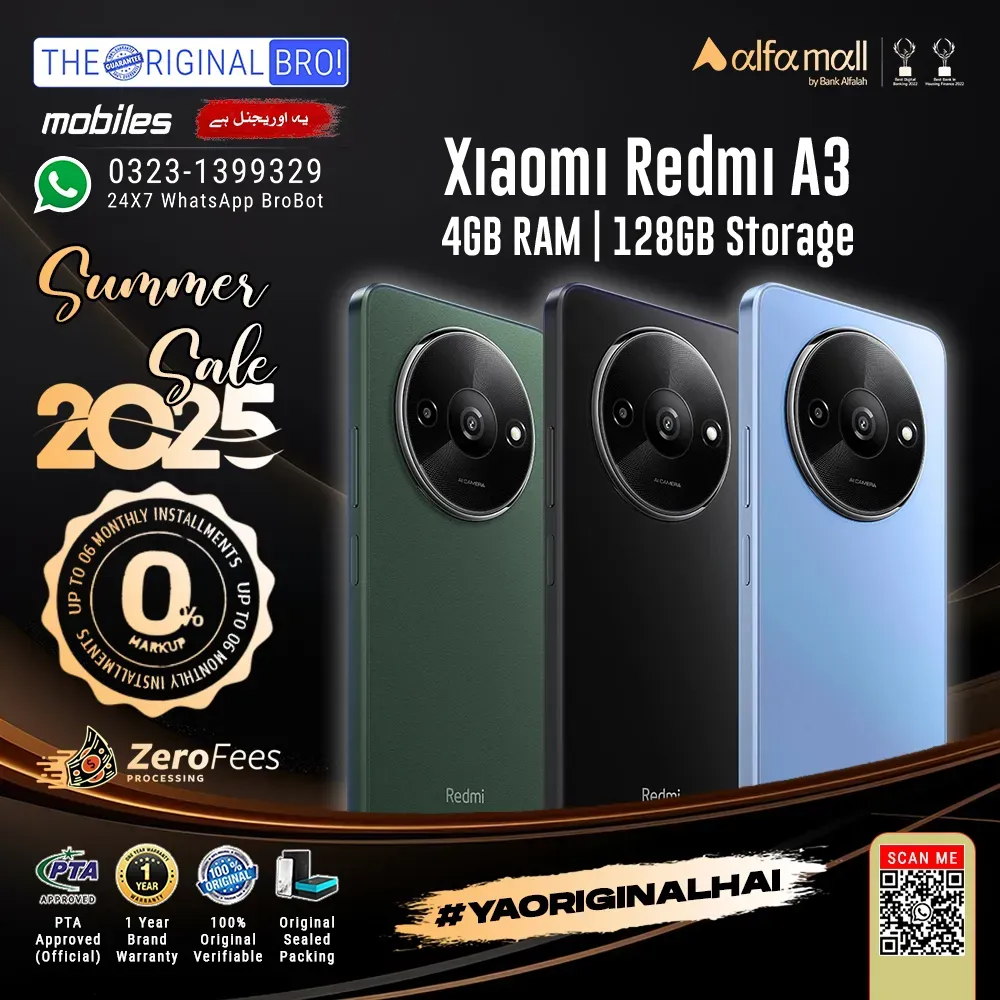 Redmi A3 | 128GB Storage - 4GB RAM | 0% Markup Installments | PTA ...