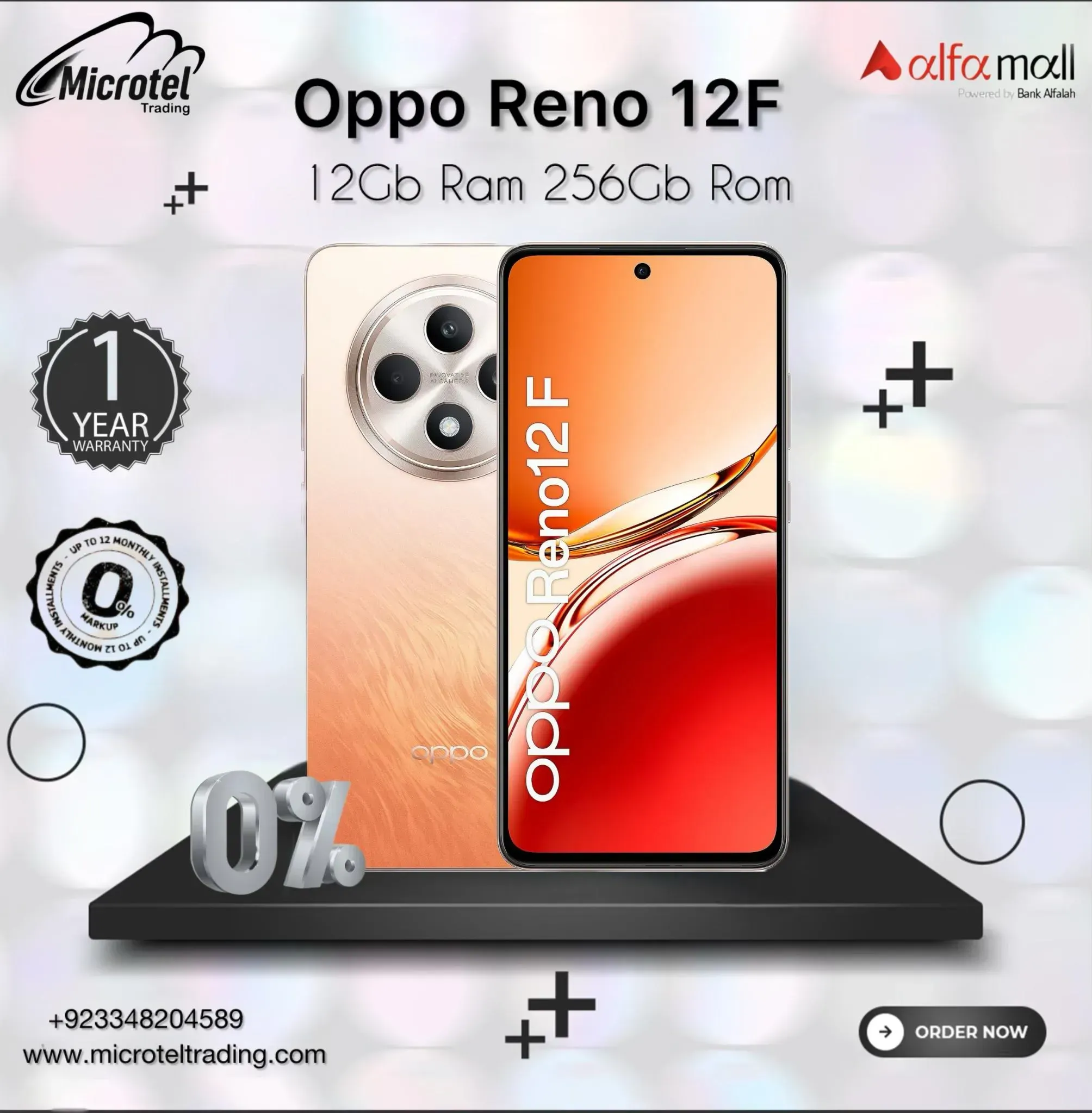 Oppo Reno 12F 4G 12GB 256GB Official Pta Approved 1Year Official ...