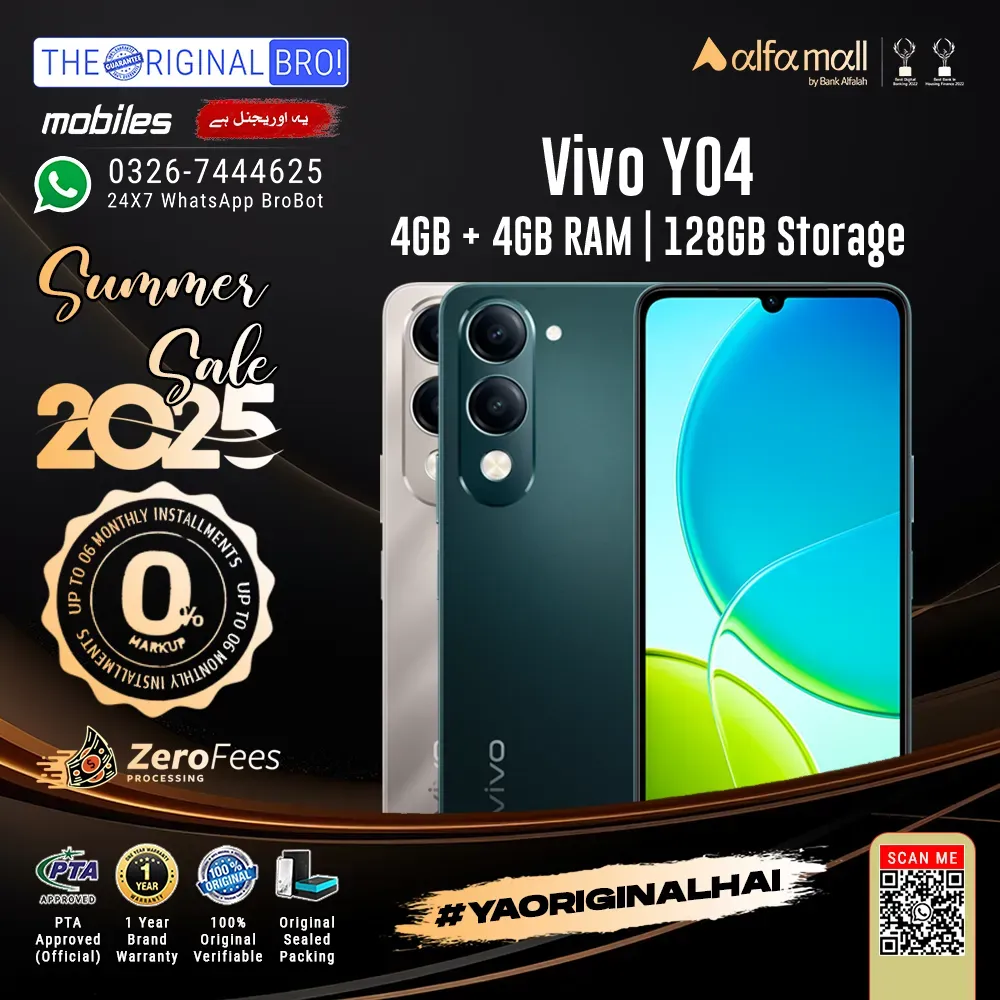 Vivo Y04 | 4GB RAM - 128GB Storage
