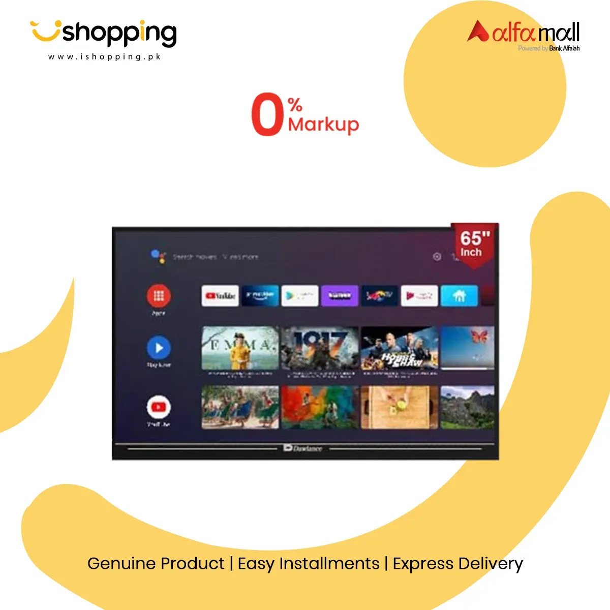 Dawlance Canvas 65 Inch UHD Android TV (65G3AP) Price in Pakistan | iShopping.pk