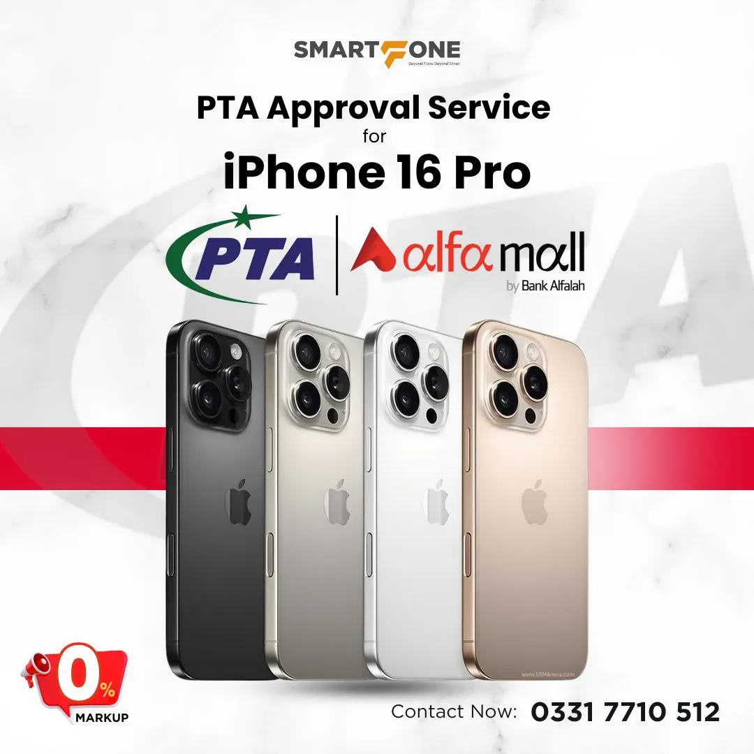 Official PTA Approval Service for iPhone 16 Pro on Installments | AlfaMall
