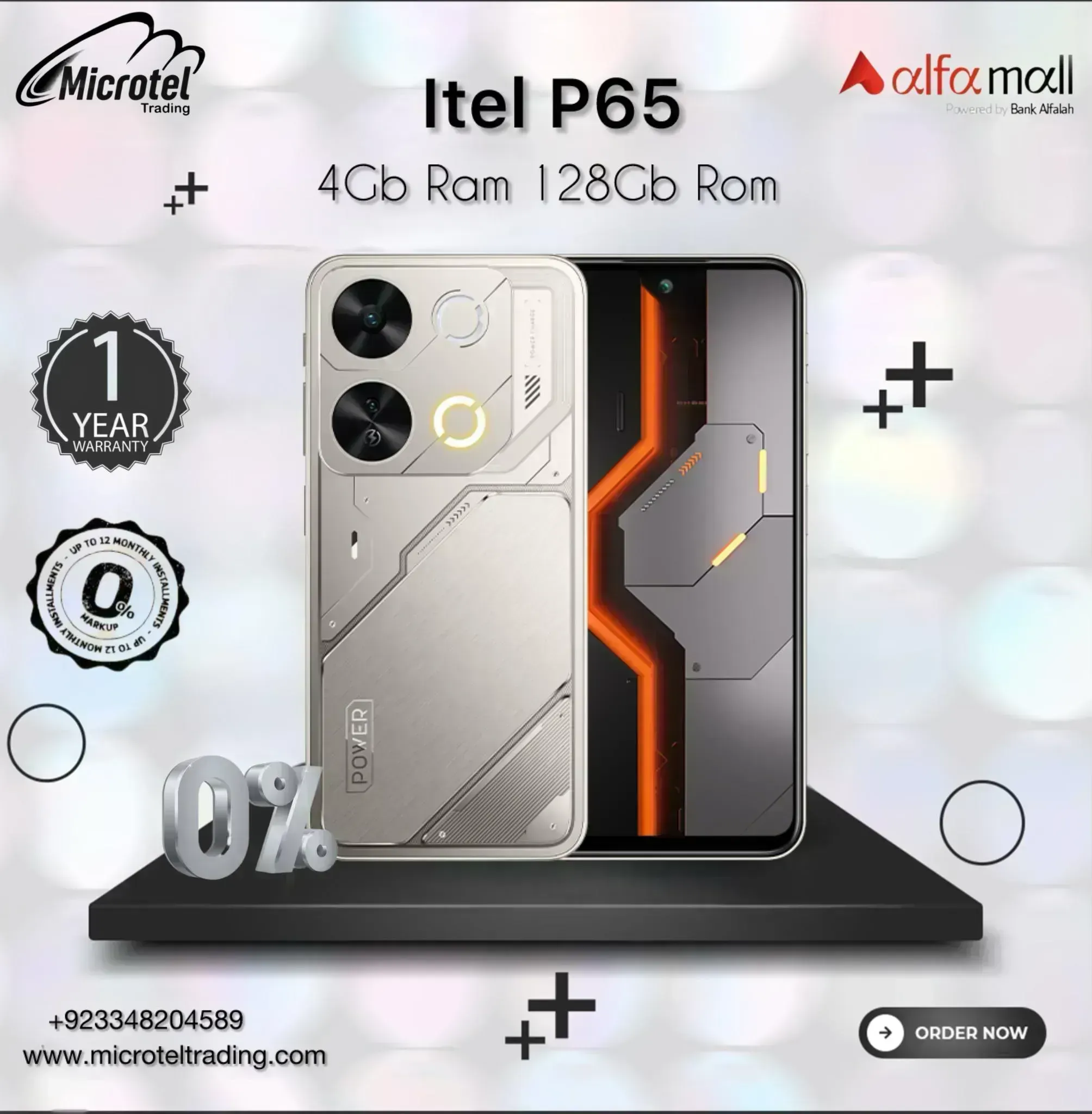 iTel P65 4GB 128GB Official Pta Aproved 1Year Official Warranty_On Instalment By Microtel ...