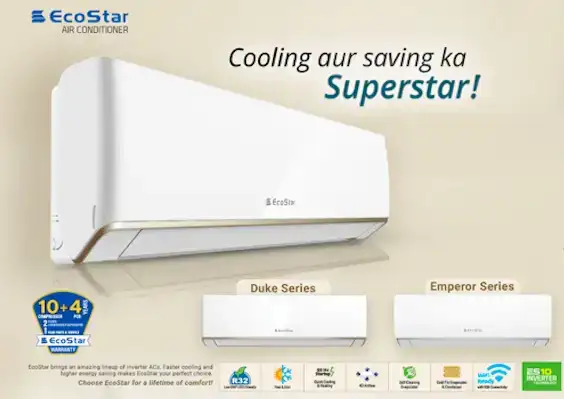 Ecostar Split AC 1.5 Ton Inverter heat and cool ES-18DU01WG