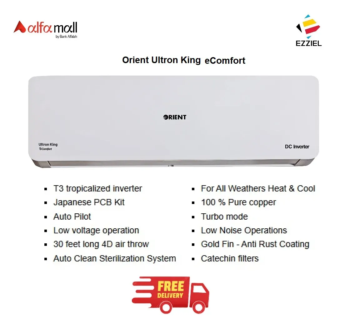 Orient Split AC Inverter 1.0-Ton Model 12g Ultron King eComfort - ET