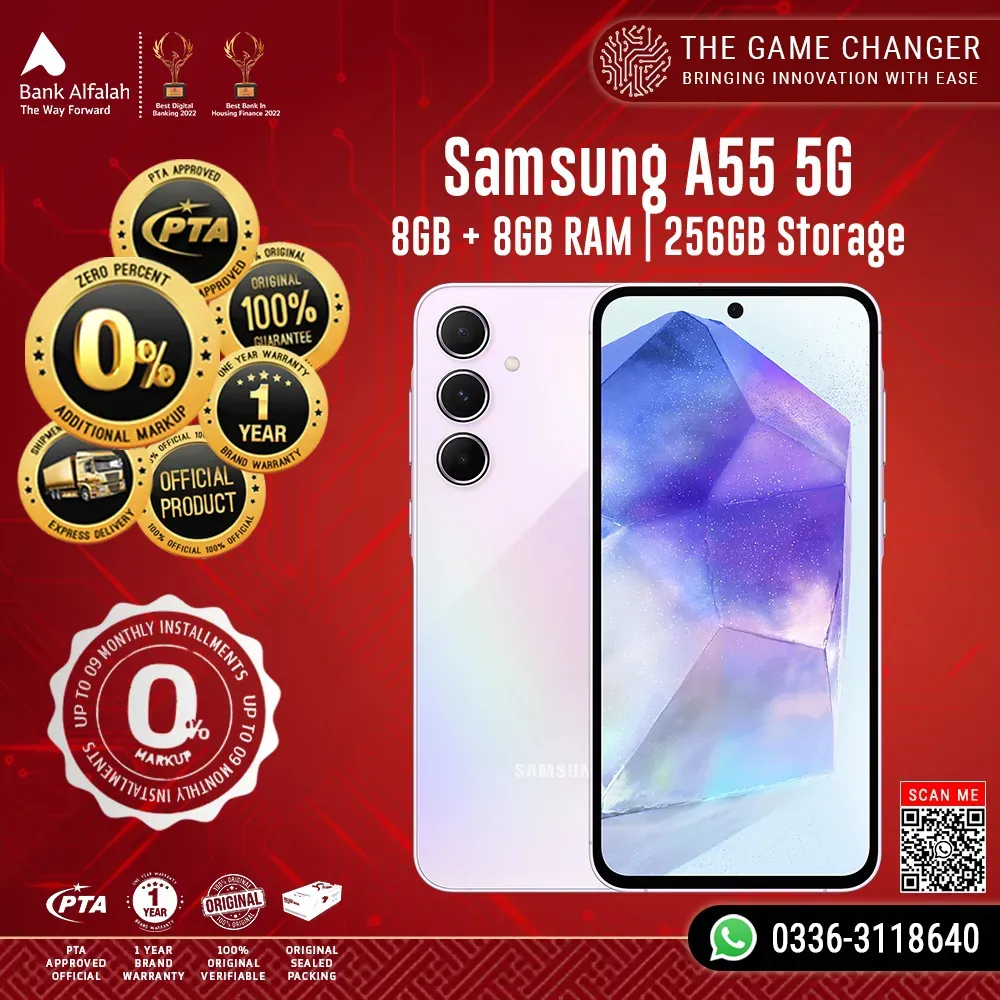 Samsung A55 5G - 8GB RAM - 256GB Storage - 0% Markup Installments - PTA ...