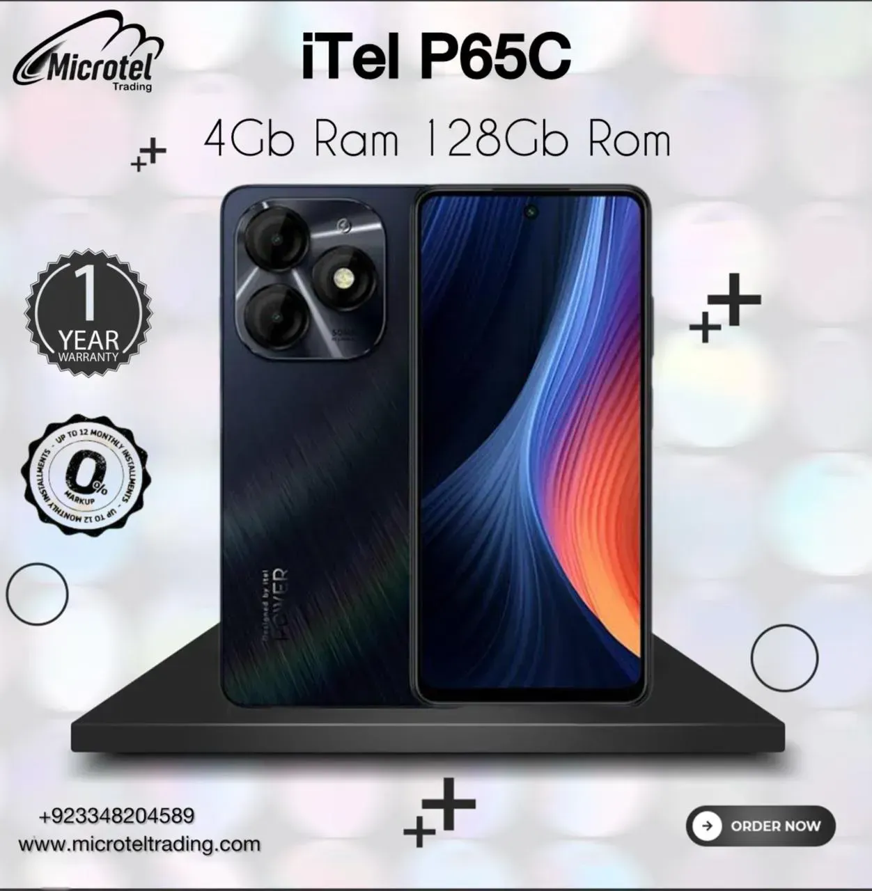 iTel P65C 4GB 128GB Official Pta Aproved 1Year Official Warranty_On Instalment By Microtel ...