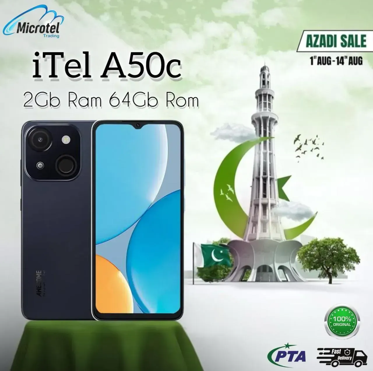 Itel A50C 2GB 64GB Official PTA Approved 1Year Official Warranty_On All ...