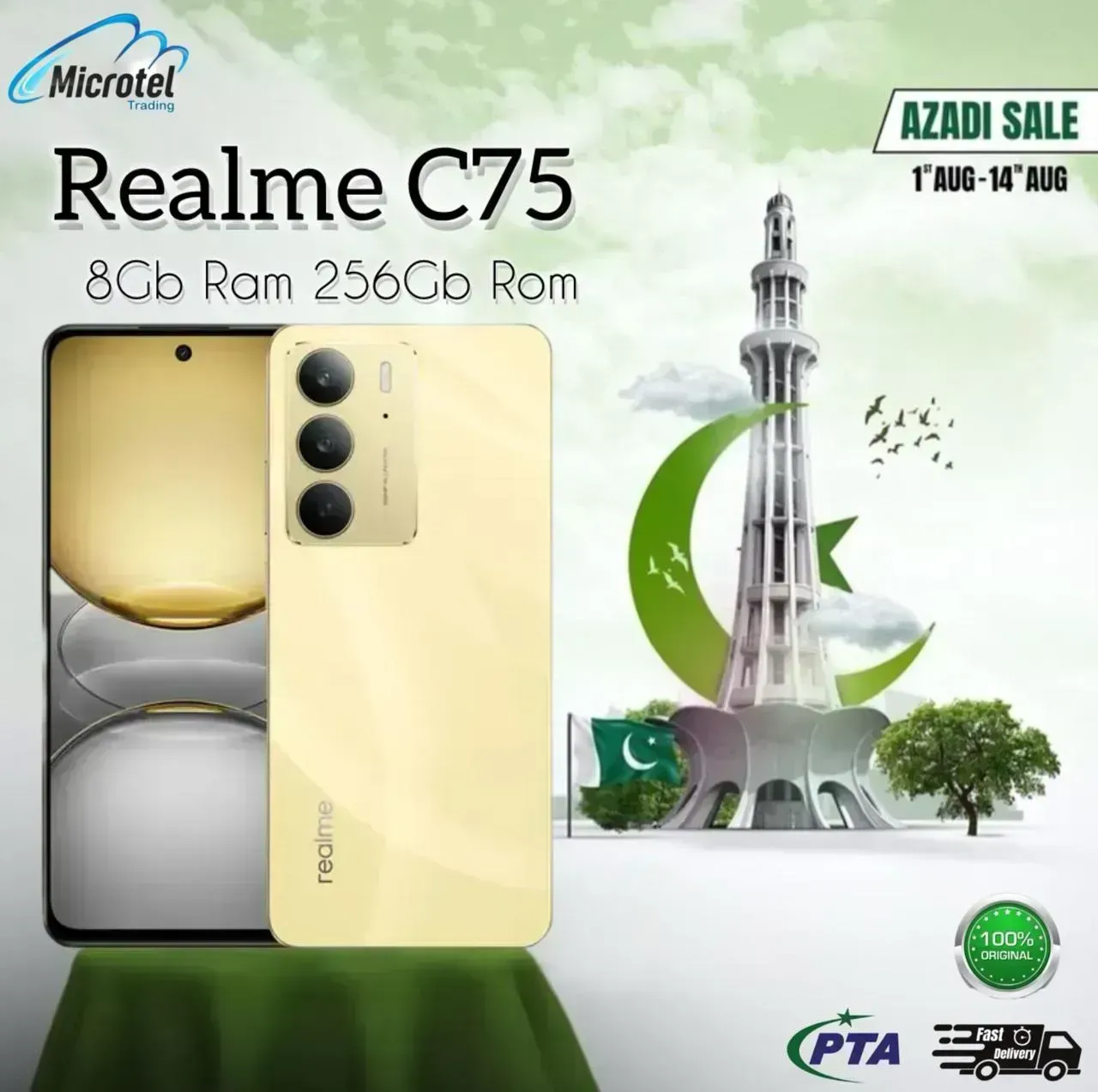 Realme C75 8GB 256GB Official Pta Aproved 1Year Official Warranty_On Installment By Microtel ...