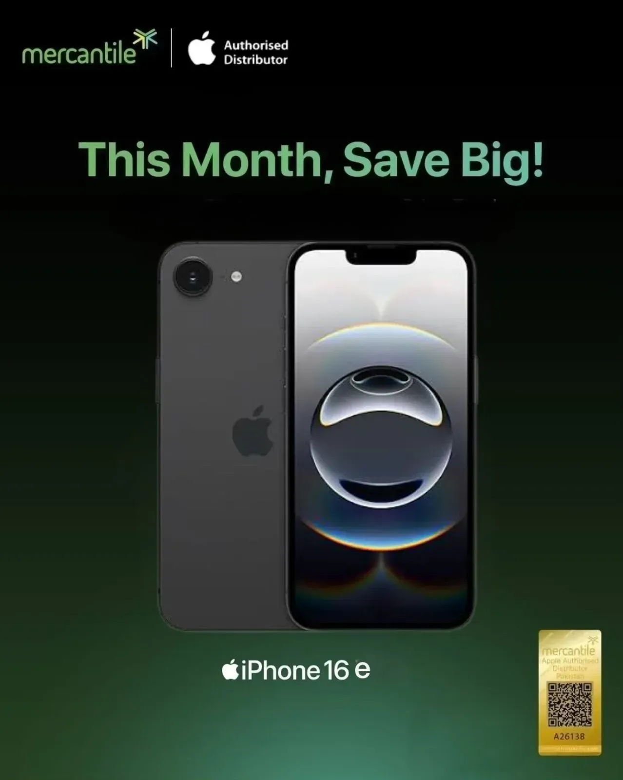 iPhone 16e 128GB Pta Approved 1Year Official Warranty With Care+ On ...