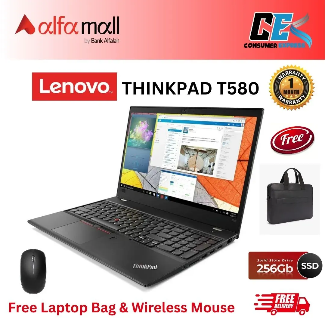Lenovo ThinkPad T580 |Intel Core i5-8350U, 8GB RAM, 256GB SSD, 15.6Inch ...