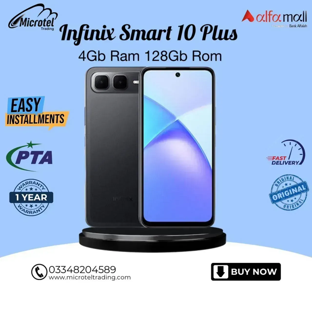 Infinix Smart 10 Plus 4GB 128GB Official Pta Approved With 1Year ...
