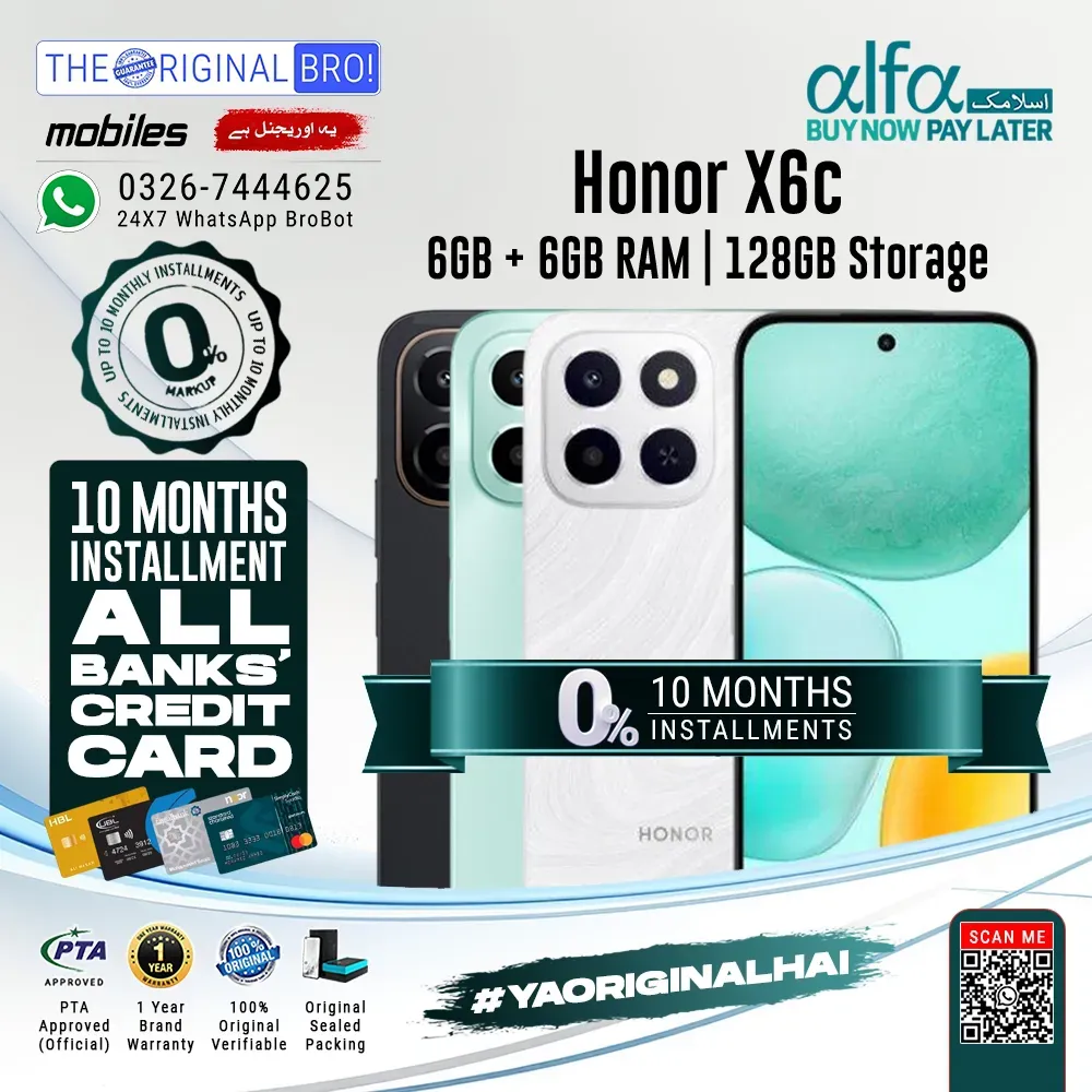 Honor X6c - 6GB RAM - 128GB Storage | 0% Markup upto 10 Months on All ...