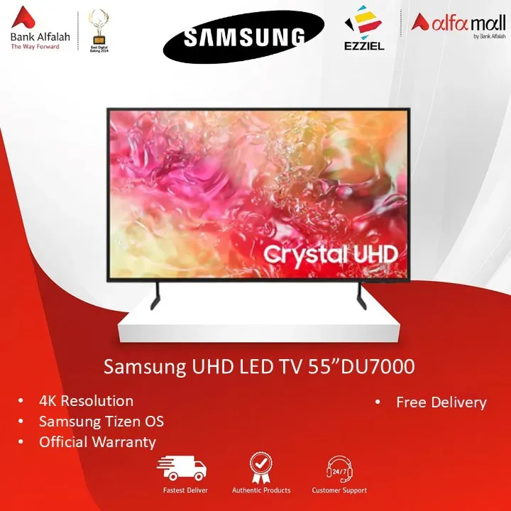 Samsung 55 Inch 4K Smart UHD LED TV Model 55DU7000