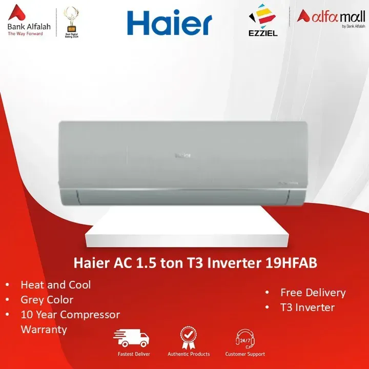 Haier Split AC 1.5Ton Model HSU-19HFAB Inverter with T3 Compressor