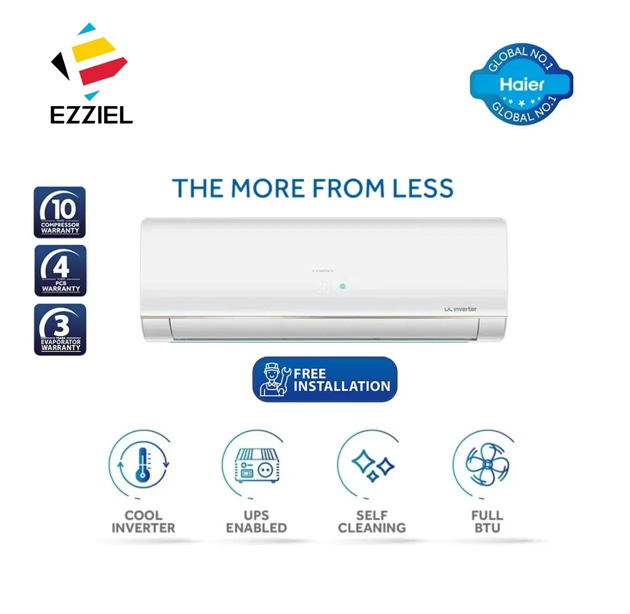 Haier AC 1.5 Ton Inverter Cool Only Energy Efficiency: 67 %. 19LF ...