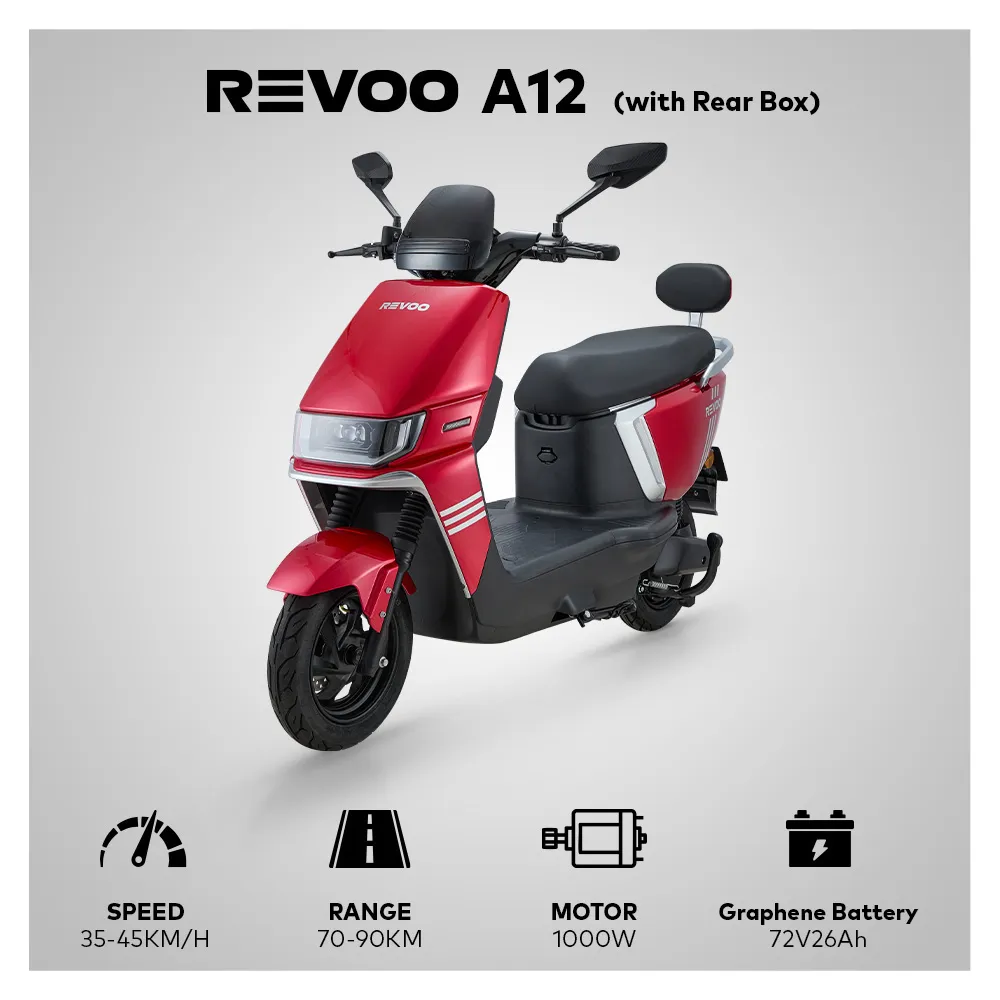 Revoo A12 Electric Scooter or E-Bike with Rear Box | AlfaMall