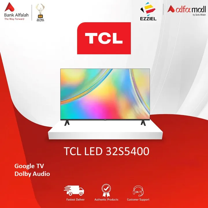 TCL LED TV 32S5400 32" Smart Android TV Edgeless Design - ET