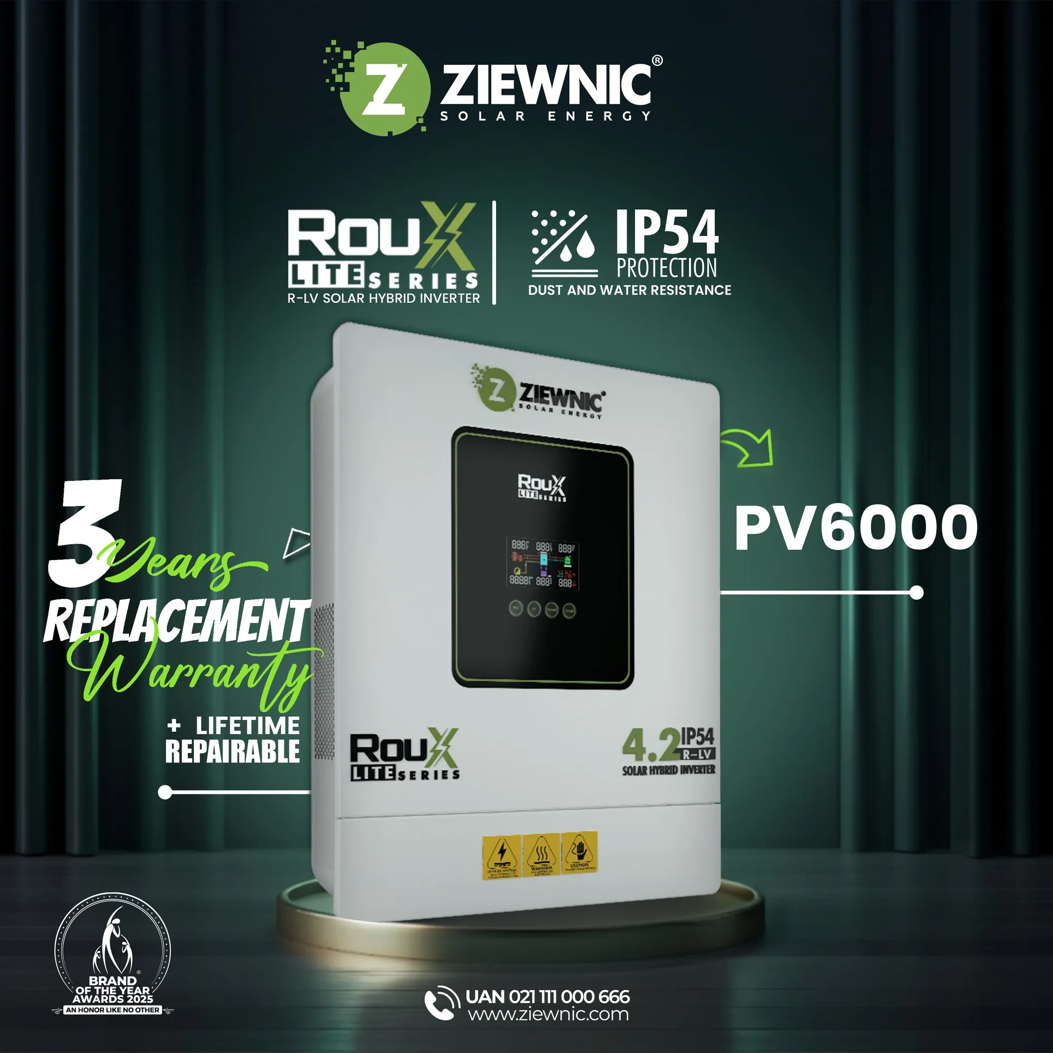 Ziewnic Roux Lite Series IP54 4.2KW (PV6000) IP54 Solar Inverter Brand ...