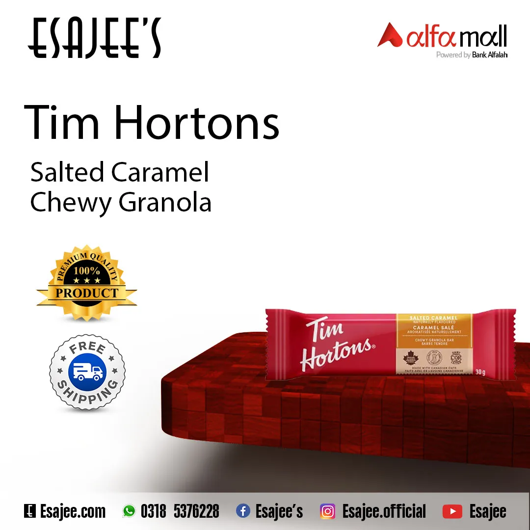 Tim Hortons Salted Caramel Chewy Granola 5 Bars 150g | AlfaMall