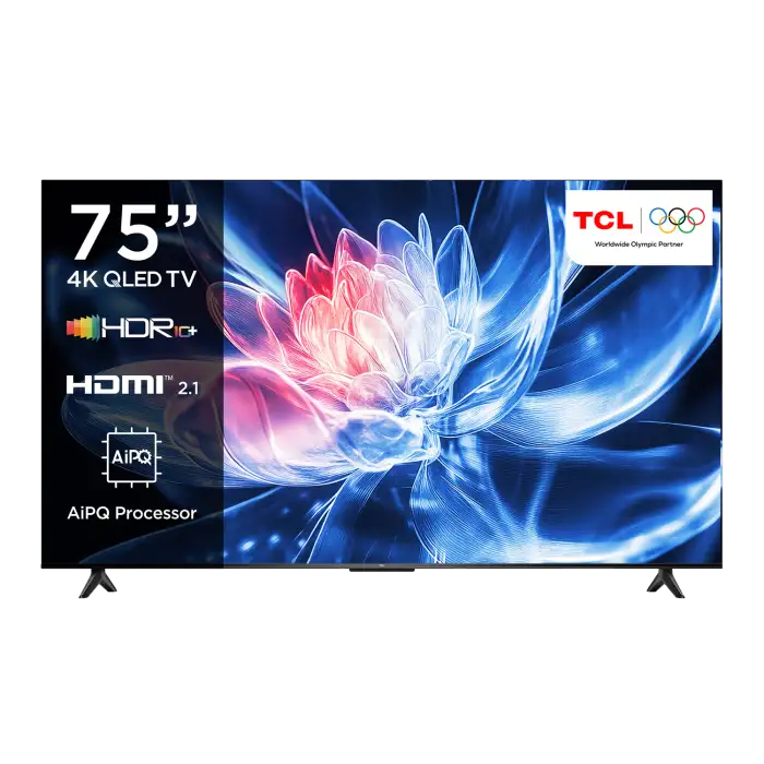TCL 75 inches LED TV 75" T6C QLED TV Google TV and AiPQ Processor - ET