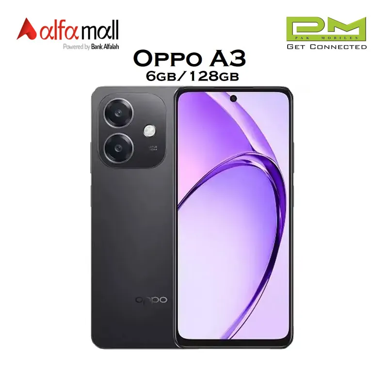 Oppo A3 - 6GB RAM - 128GB ROM - Black - (Pak Mobiles)