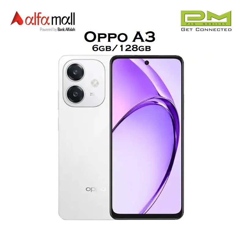 Oppo A3 - 6GB RAM - 128GB ROM - White - (Pak Mobiles)