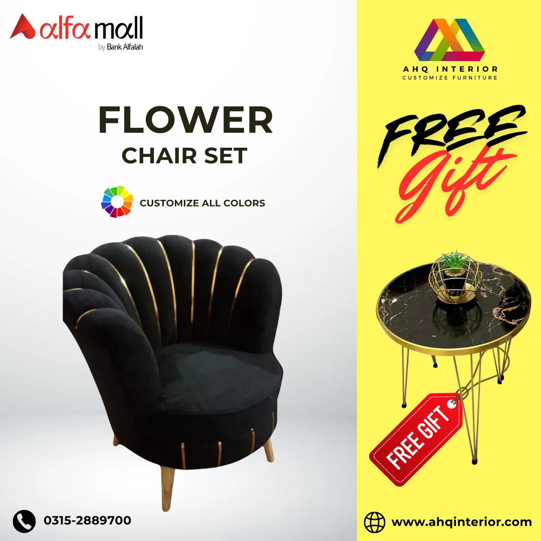 Flower Chairs Set Customize in all Colours Charming flower pattern chairs Comfortable cushioned ...