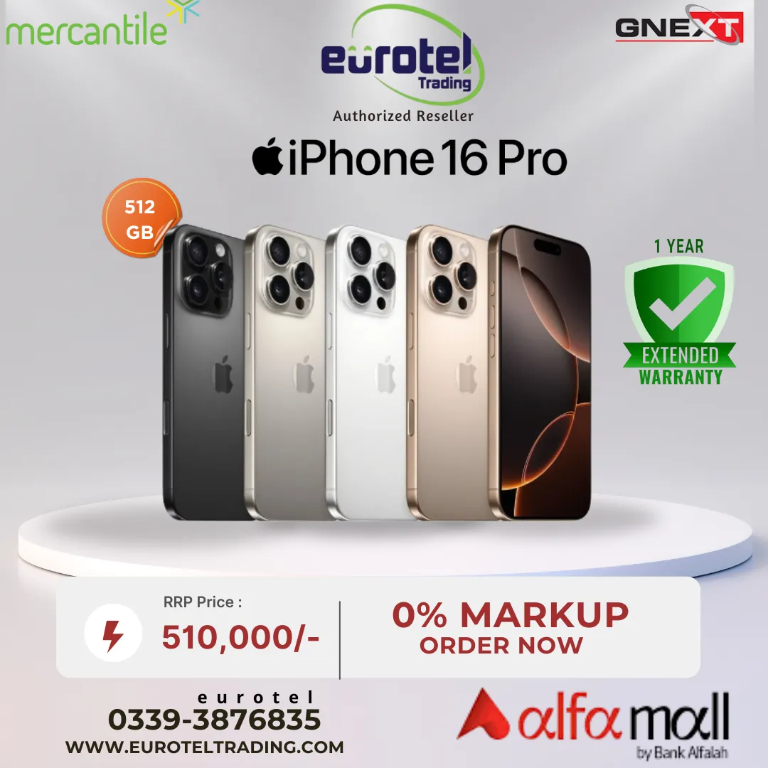 Apple Iphone 16 Pro 512GB PTA Approved Price in Pakistan | Eurotel Trading