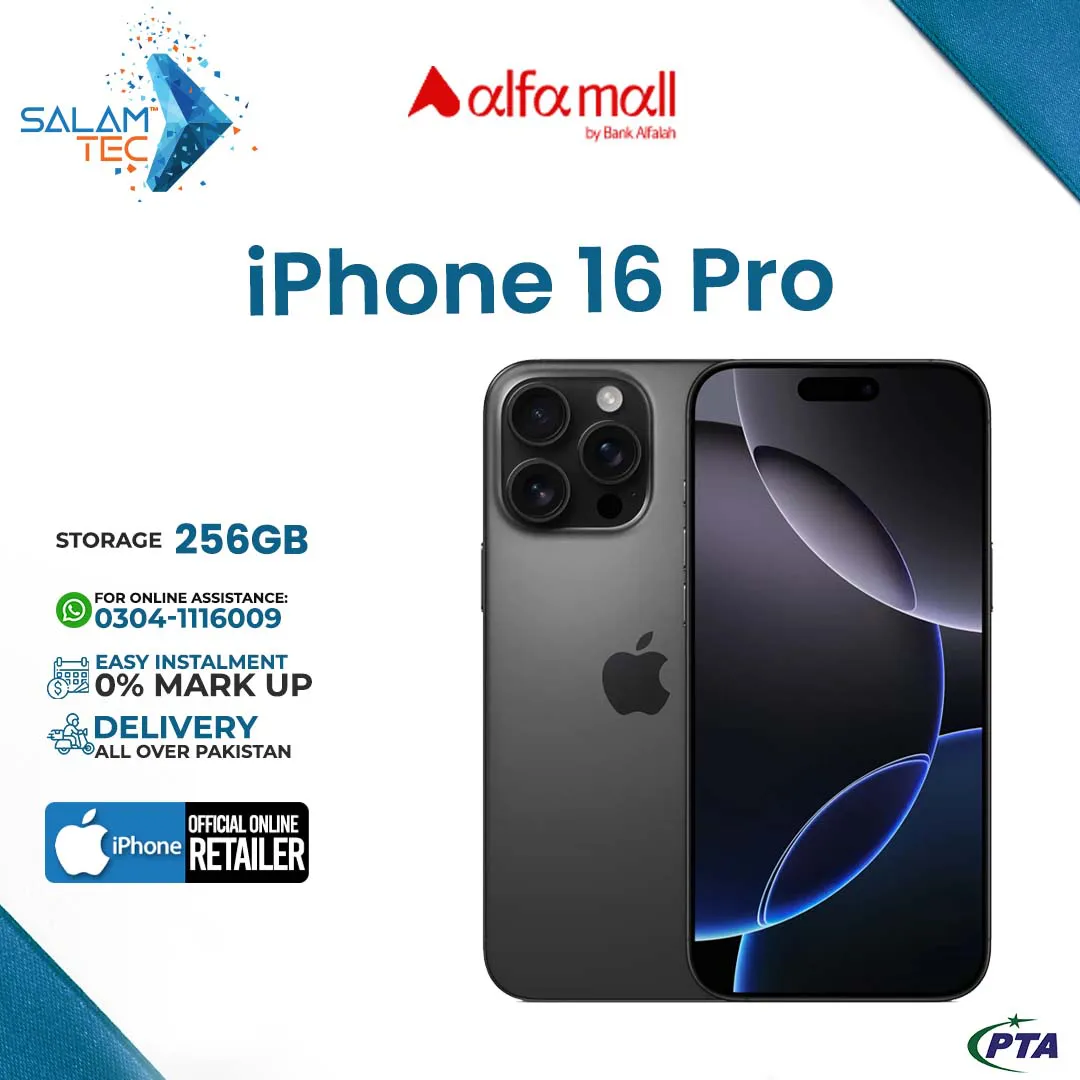 Apple iPhone 16 Pro 256GB Storage On Easy Installments with 2 Years Official Warranty + iPhone ...