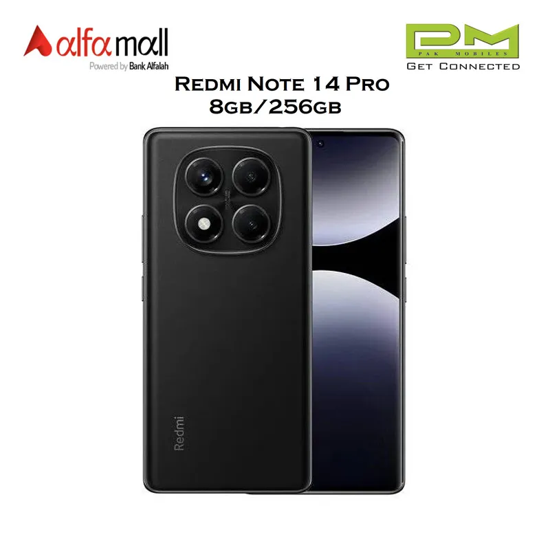 Xiaomi Redmi Note 14 Pro - 8GB RAM - 256GB ROM - Black - (Pak Mobiles)