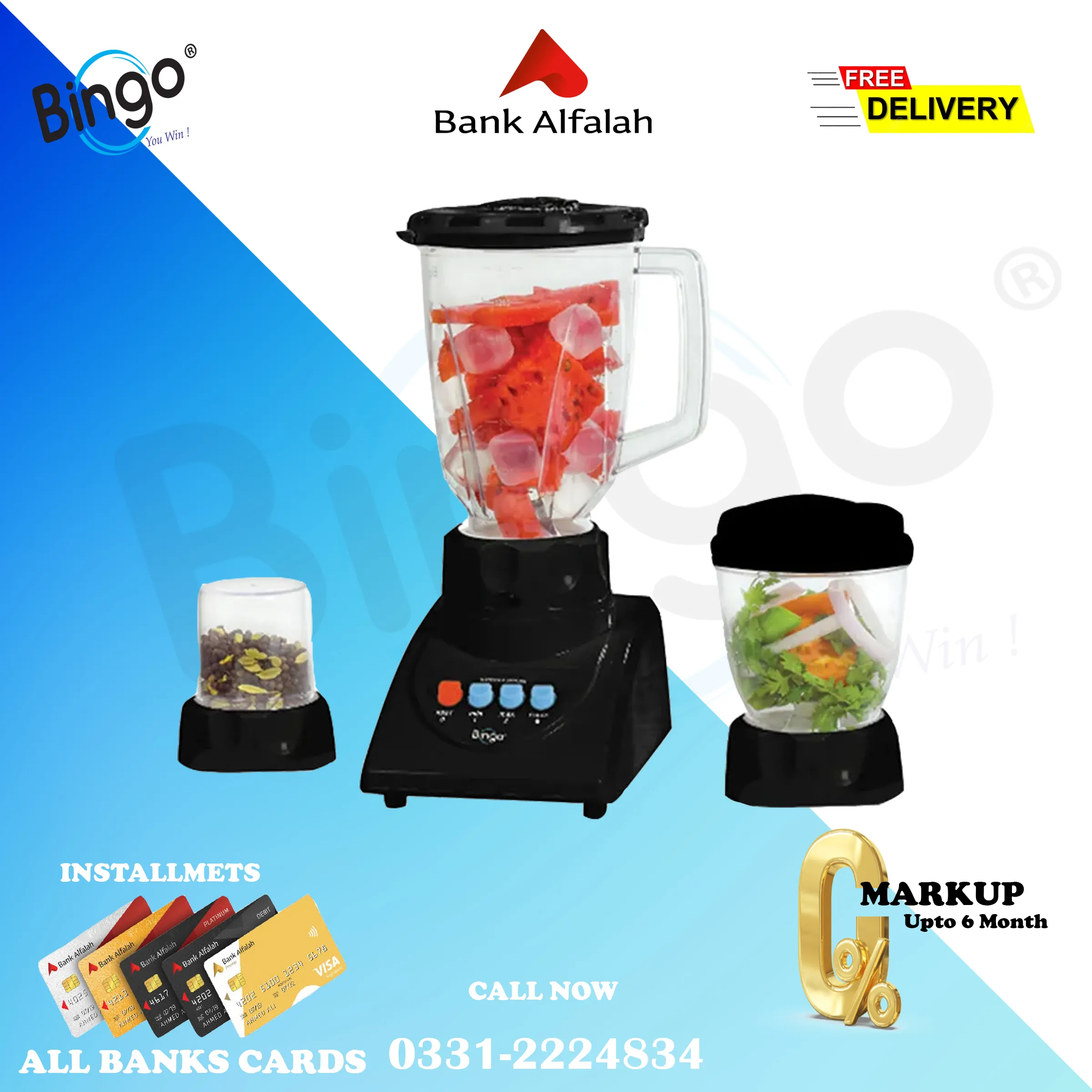 Bingo 3in1 Blender Grinder - BX-495 EX 2 Years Brand Warranty. | AlfaMall