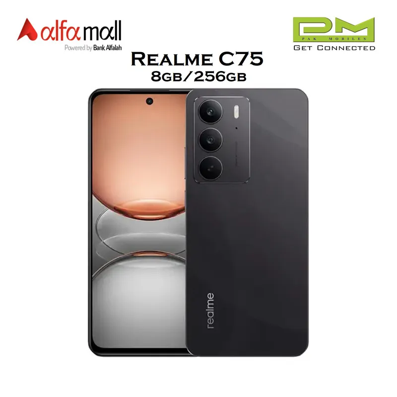 Realme C75 - 8GB RAM - 256GB ROM - Black - (Pak Mobiles)