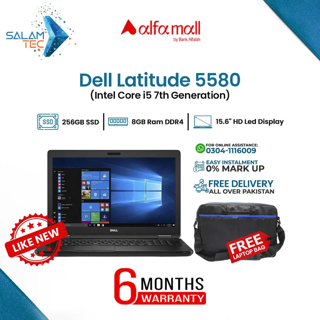 Dell Latitude 5580 Core i5 7th Generation Like New Laptop With Free ...