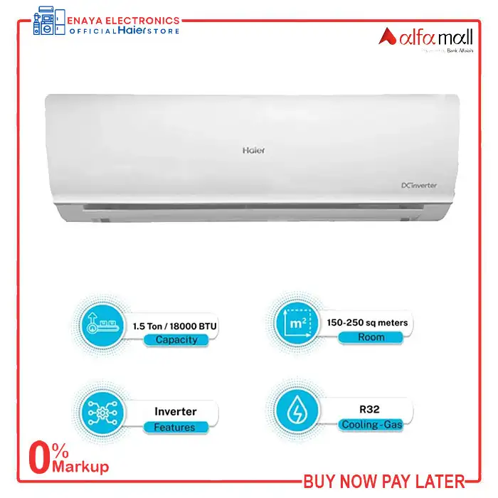 Haier HSU-19HFC 1.5 Ton AC Air Conditioner Triple Inverter Heat & Cool ...