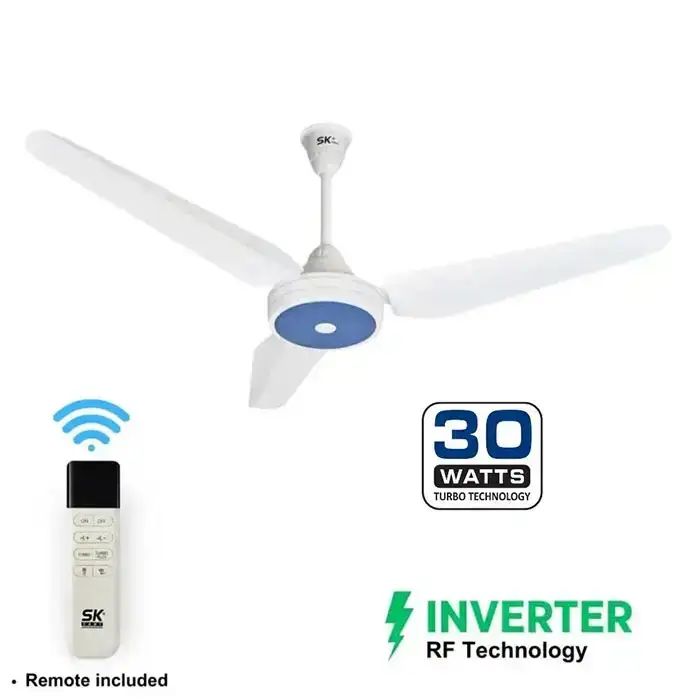 SK Magnum Model 30 Watts Inverter Ceiling Fan 56 Inch Energy Efficient Remote Control On ...
