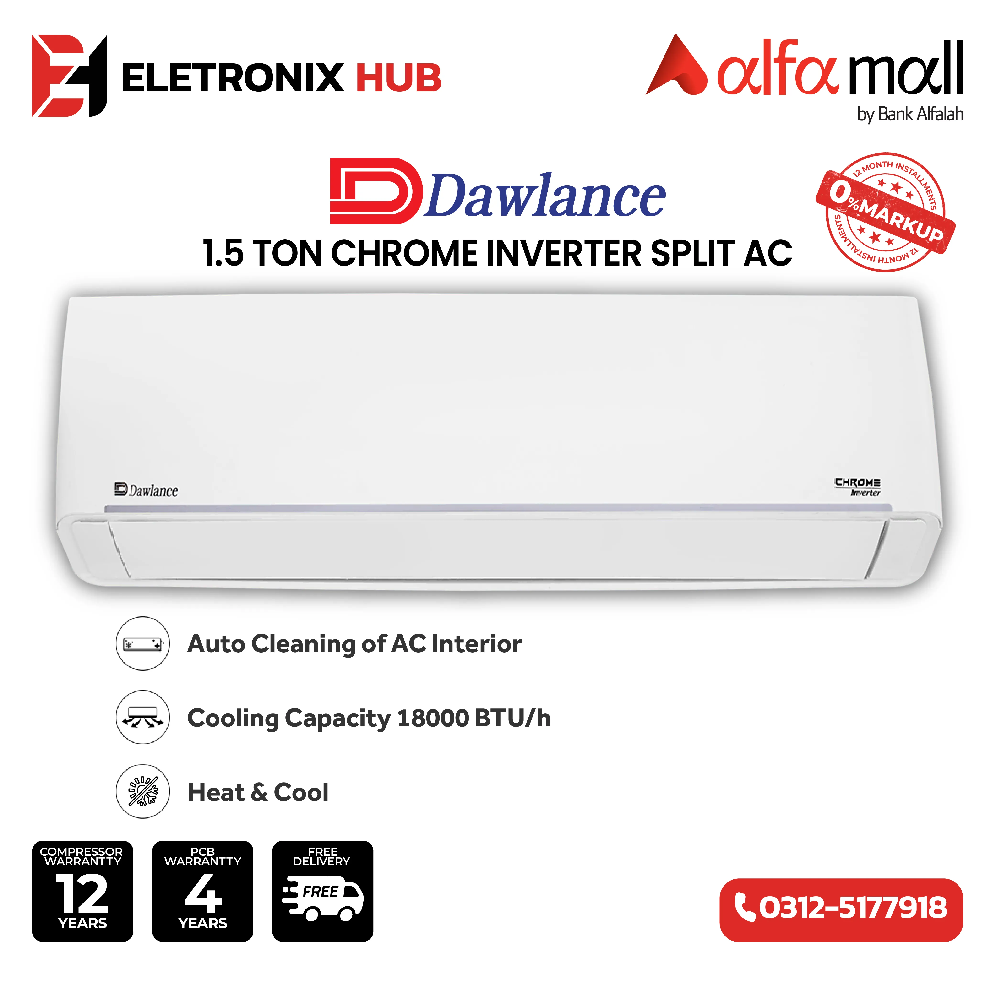 Dawlance 1.5 Ton Inverter AC (Heat & Cool) Chrome 30