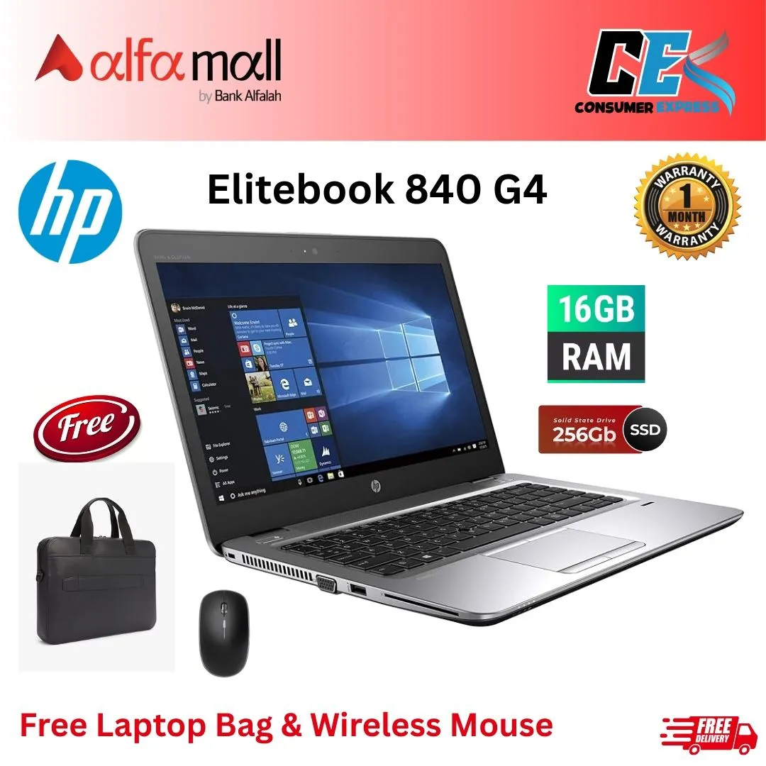 HP Elitebook 840 G4 Core i5 7th Gen 16GB Ram 256GB SSD 14inch Display ...