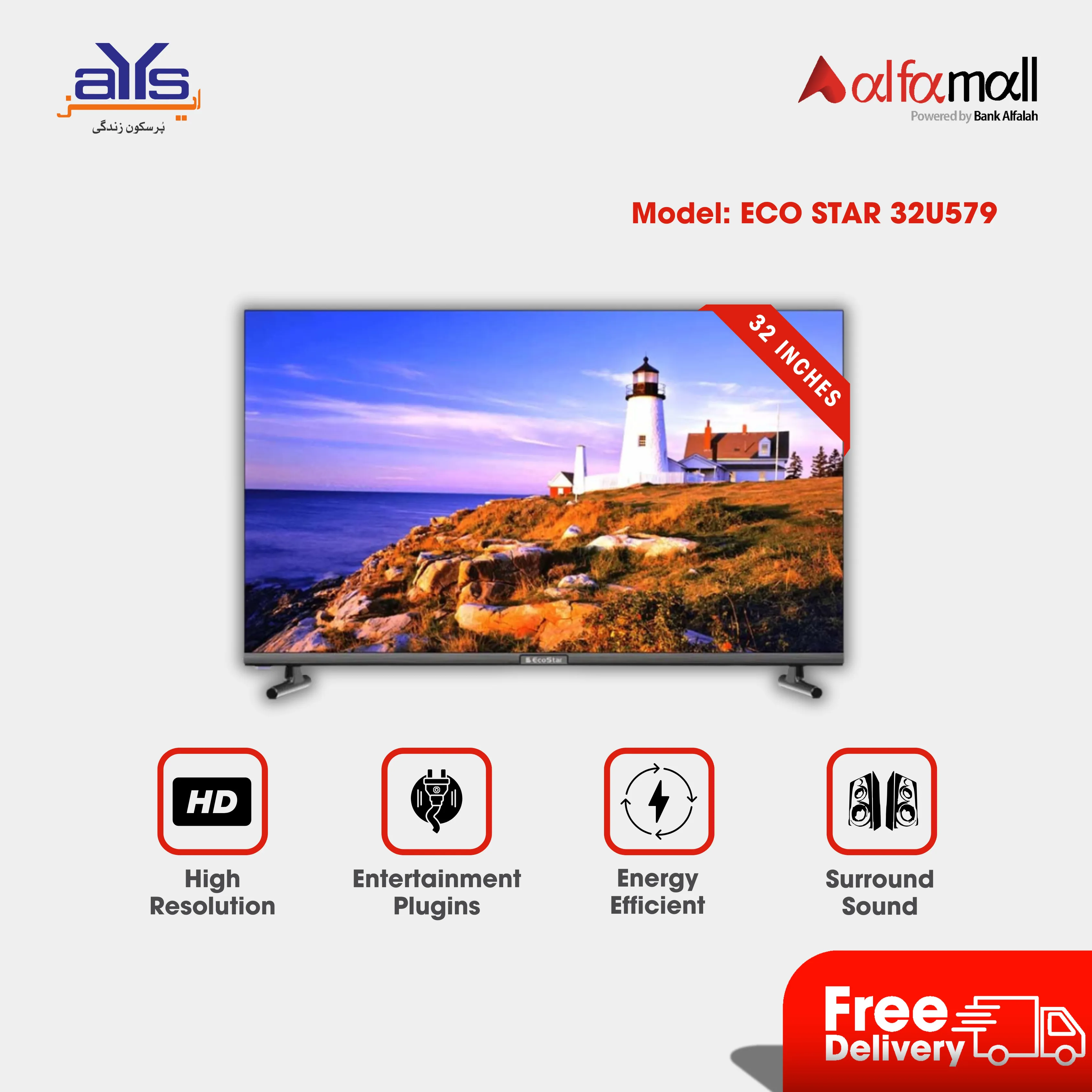 Eco Star 32 Inch Hd Display Led Tv 32U579 enjoy apps, streaming, and ...
