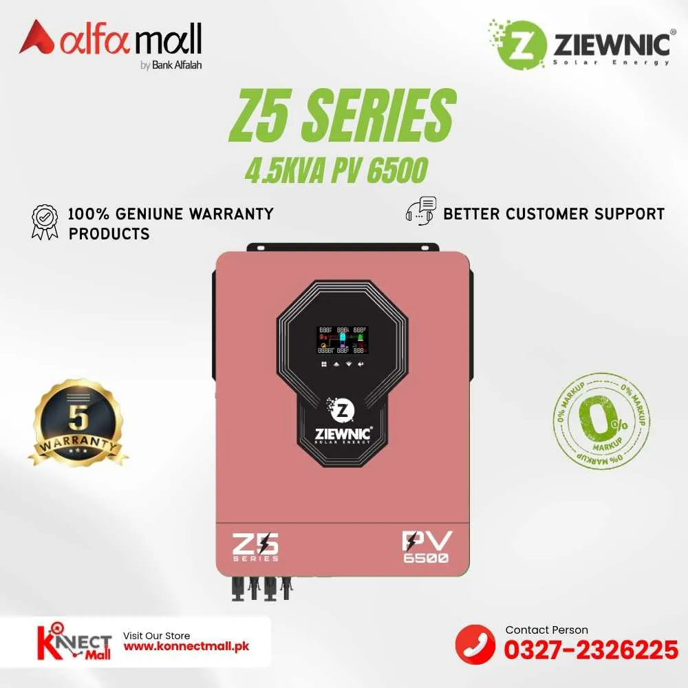 ZIEWNIC Z5 Series Hybrid Inverter 4 5 KVA 5G PV6500 ON OFF MKS KS