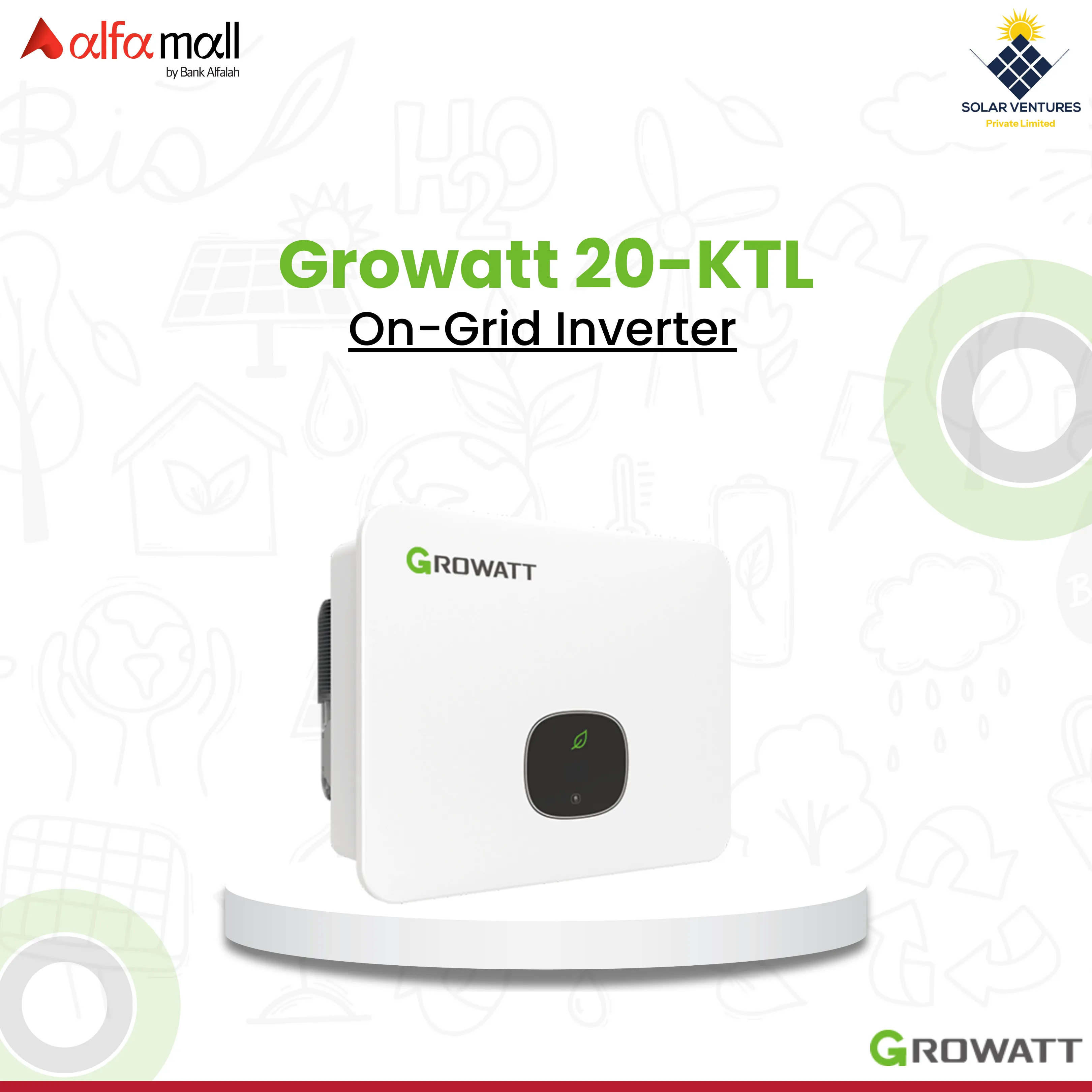 Growatt 20-KW On-Grid Solar Inverter | AlfaMall