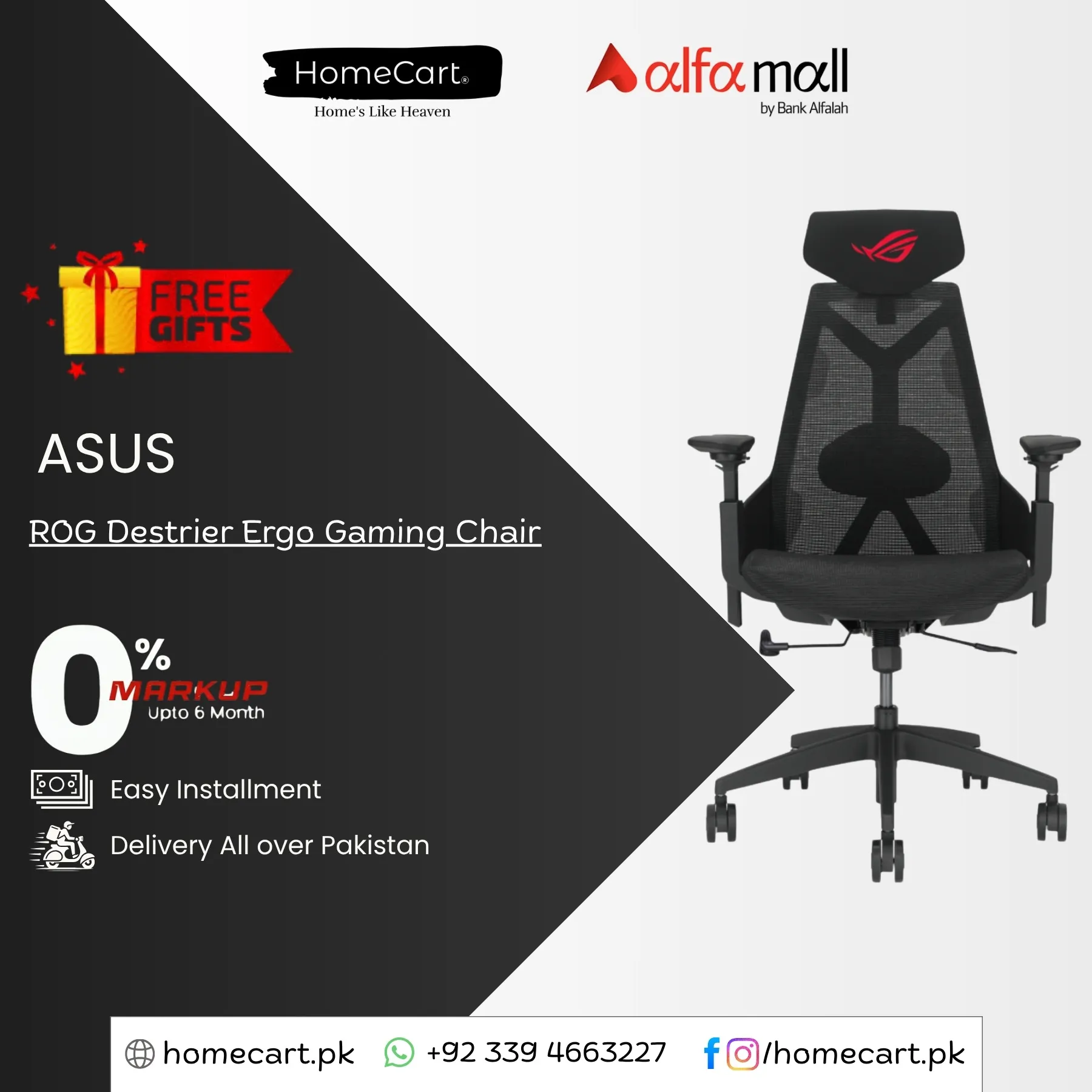 Asus Rog Destrier Ergo Gaming Chair Black Price In Pakistan