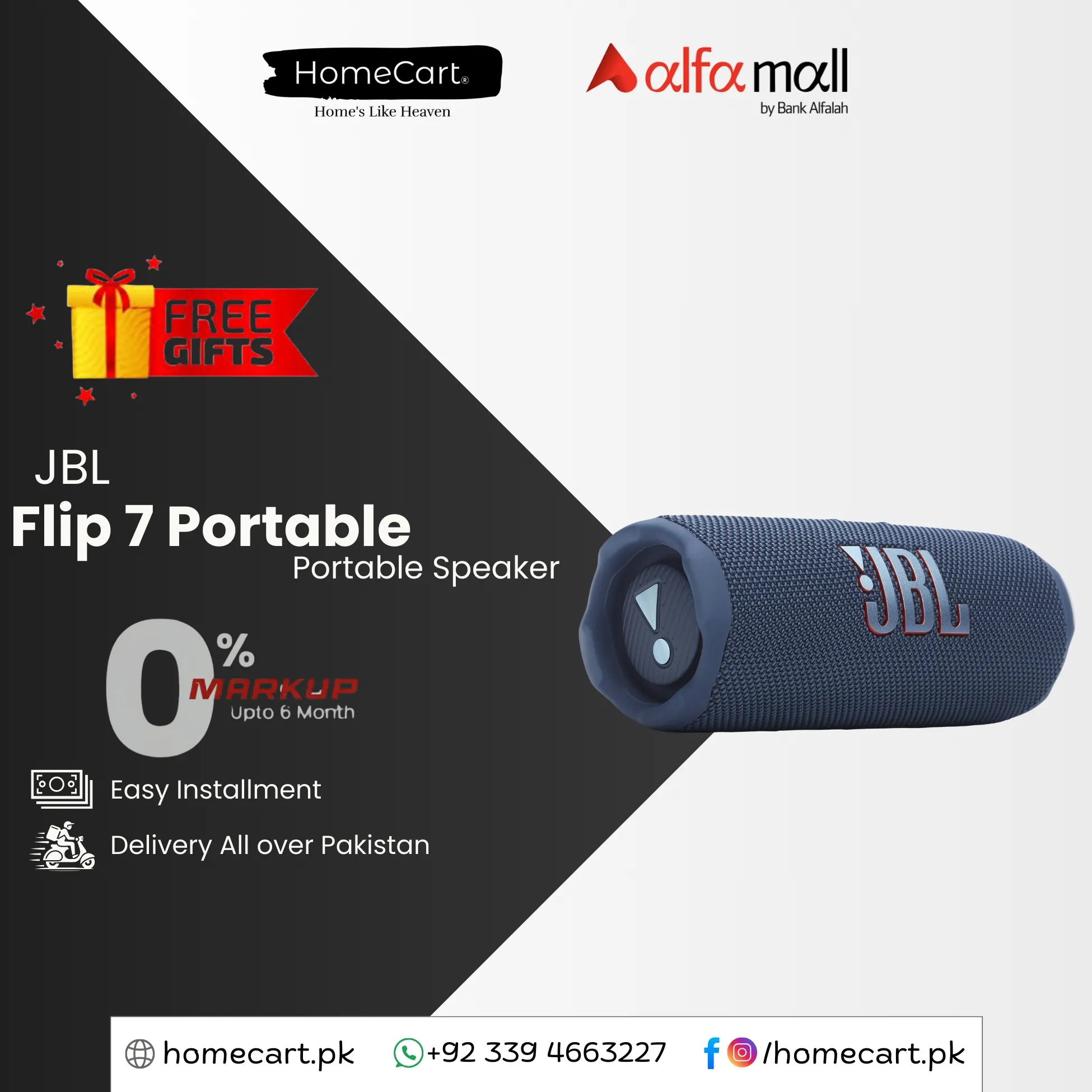 Jbl Flip 7 Portable Bluetooth Speaker Blue at best Price in Pakistan with express shipping at ...