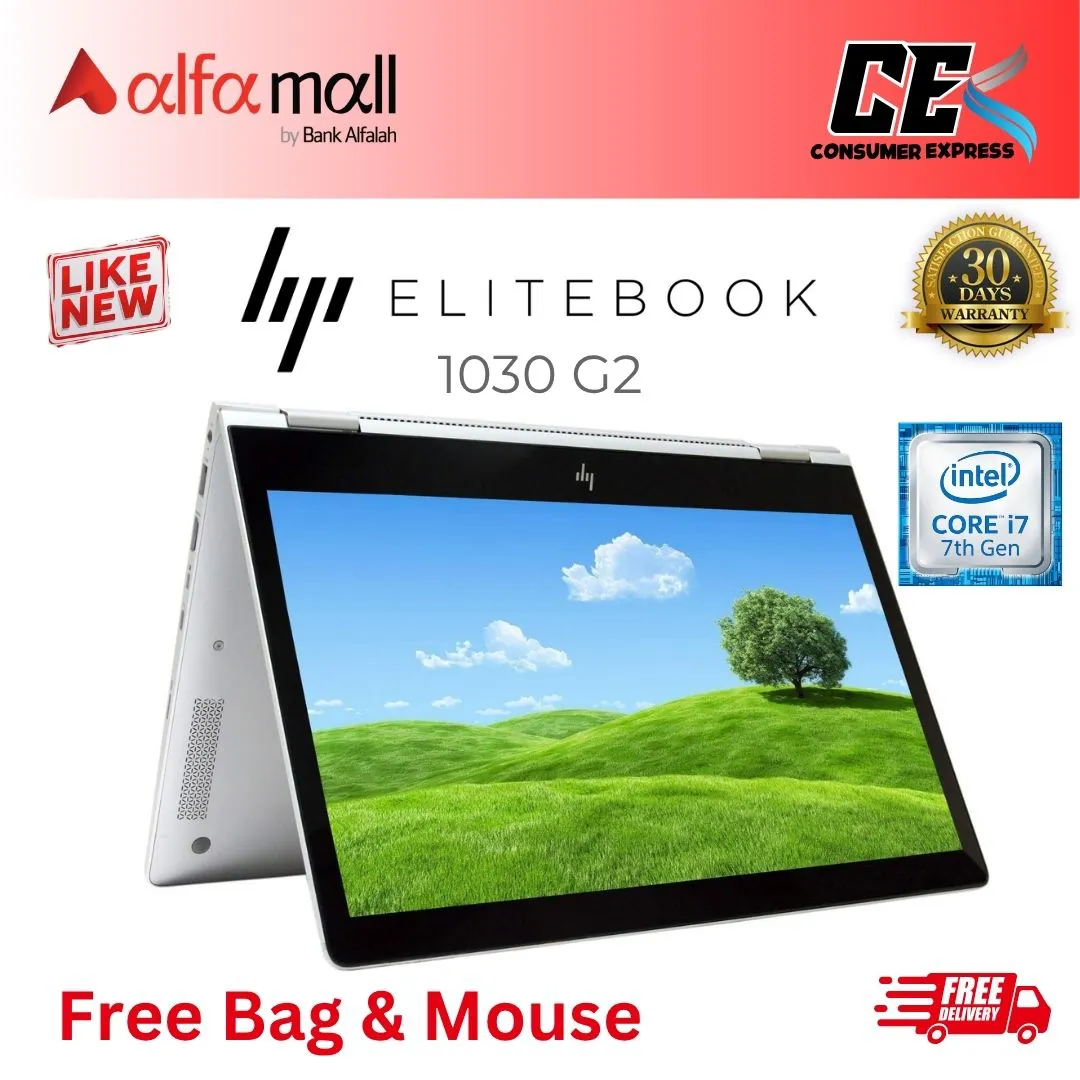 HP EliteBook 1030 G2 X360 Core i7 7th Generation 8GB Ram 256GB SSD 13.3 ...